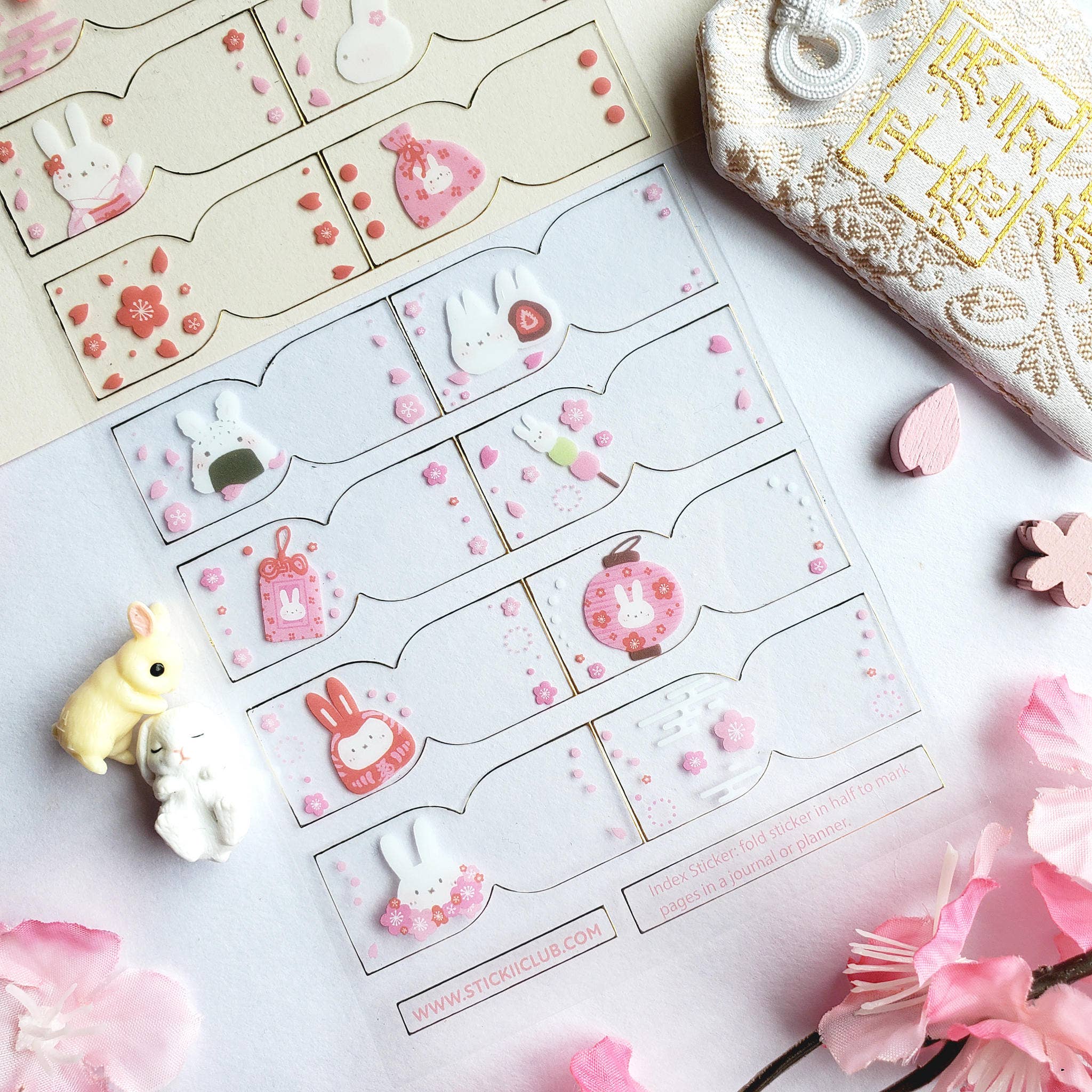 Usagi Sakura Tabs Sticker Sheet – A Yellow Giraffe